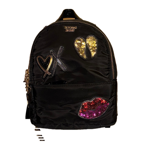 Victoria's Secret | Bags | Victorias Secret Black And Gold Mini Nylon ...